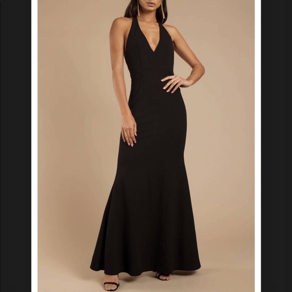 Tobi | Dresses | Brand New Black Halter Gown | Poshmark